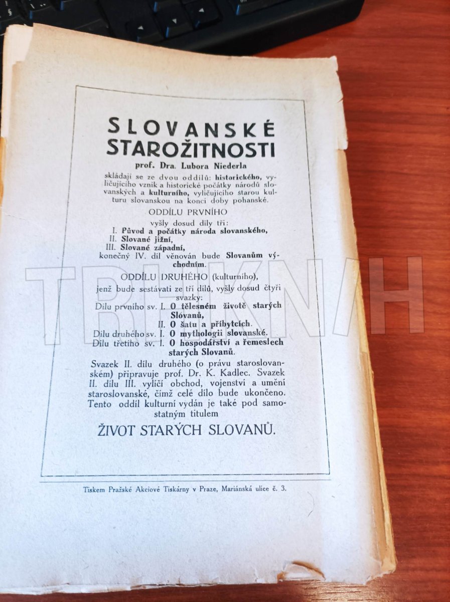 Kniha Slovanské starožitnosti - díl 3. - sv. 1 Oddíl kulturní - Život starých Slovanů - Trh knih ...