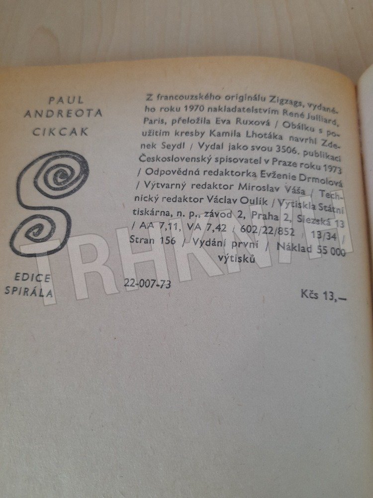 Kniha Cikcak - Trh knih - online antikvariát